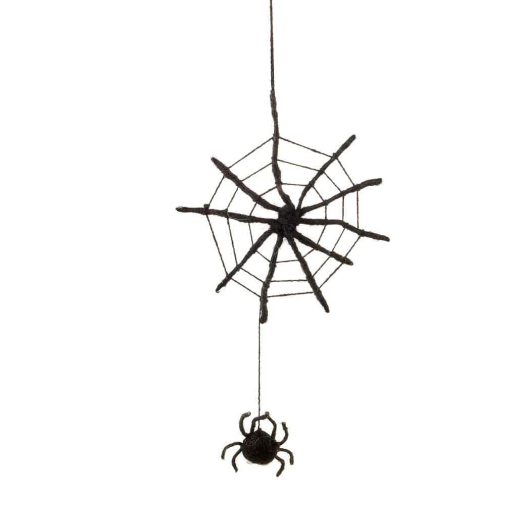 Felt Spider and Web Halloween Decoration | Needle Felt – Good Things