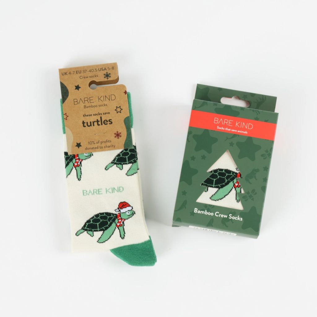 Christmas Bamboo Socks | Turtle Design Socks that Protect Animals ...