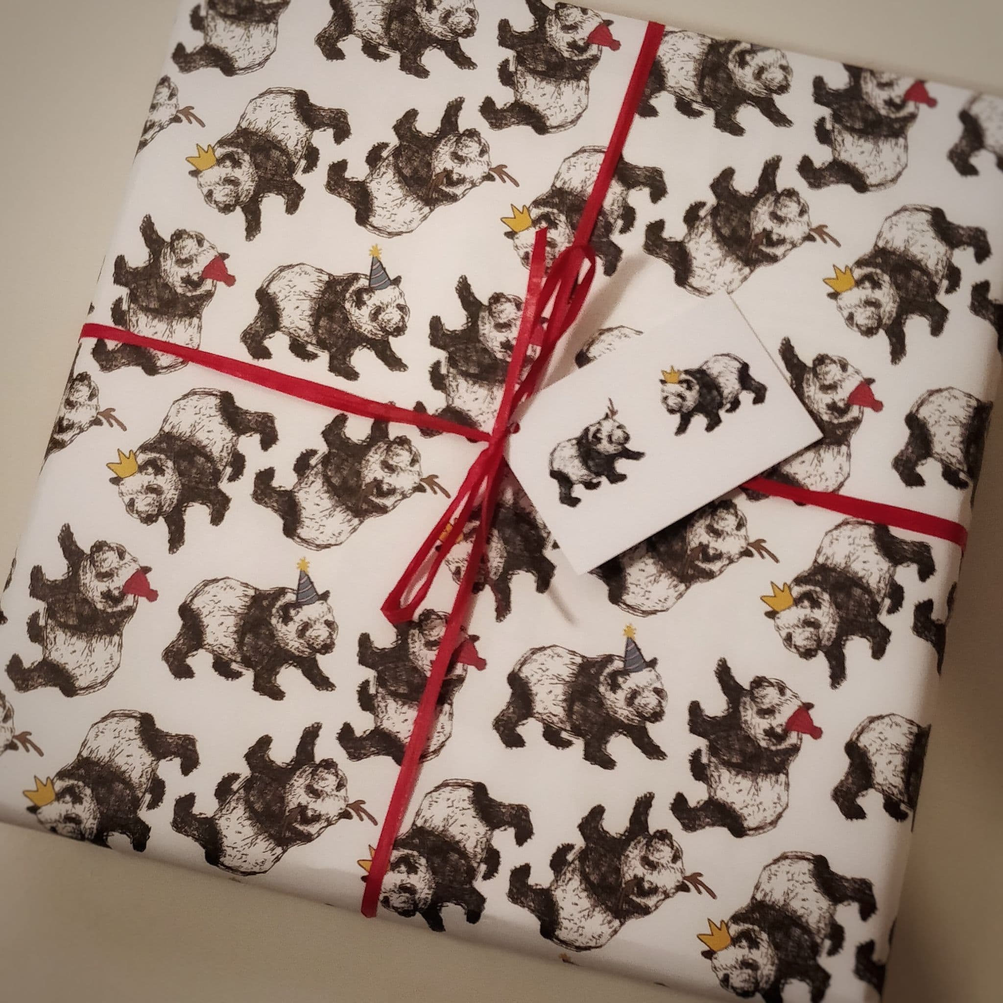 Christmas Gift Wrap - Christmas Pandas & Hats | Ethical Gifts – Good Things