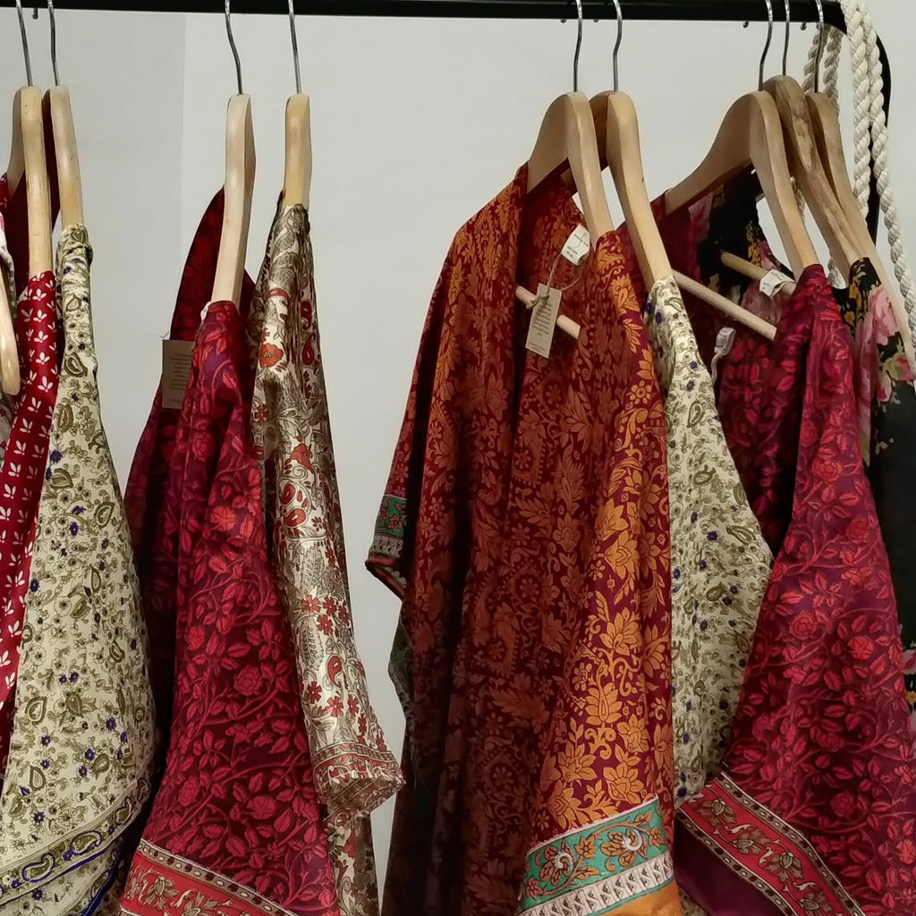 Upcycled Vintage Sari Kimono | Sari Silk Kimonos Empowering Women ...